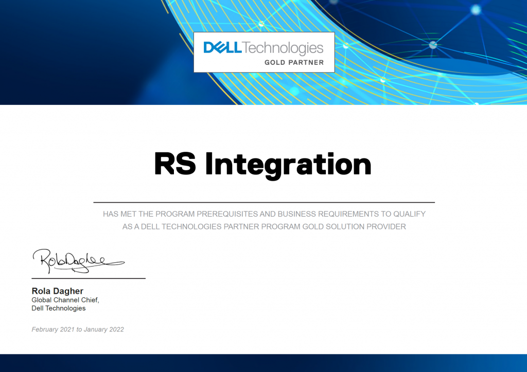 DELL Technologies GOLD PARTNER 2022 | RSi: Системный интегратор